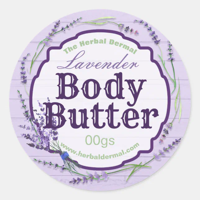 Lavender Flower Purple Body Butter Labels | Zazzle