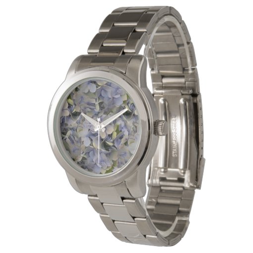 Lavender Flowers Hydrangea Face Watch | Zazzle