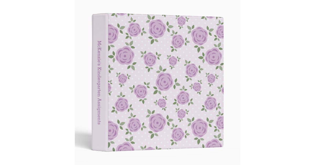 Lavender Flowers Personalized 3 Ring Binder | Zazzle