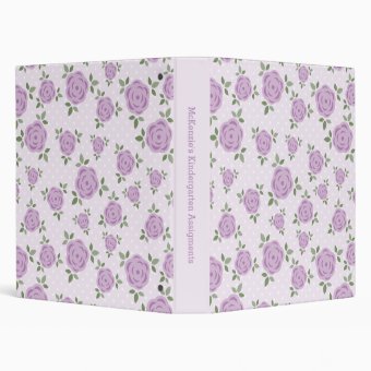 Lavender Flowers Personalized 3 Ring Binder | Zazzle