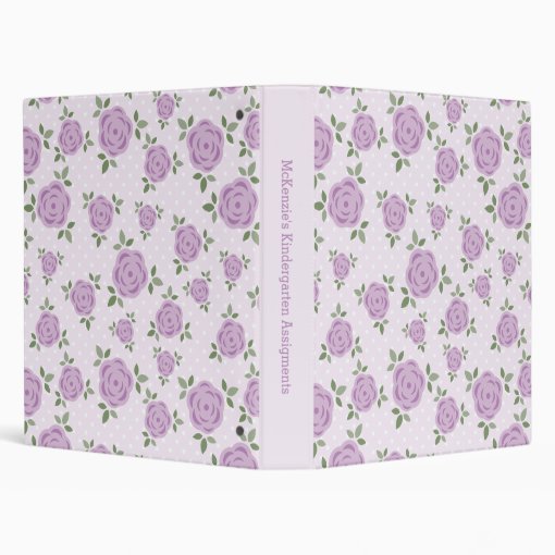 Lavender Flowers Personalized 3 Ring Binder | Zazzle