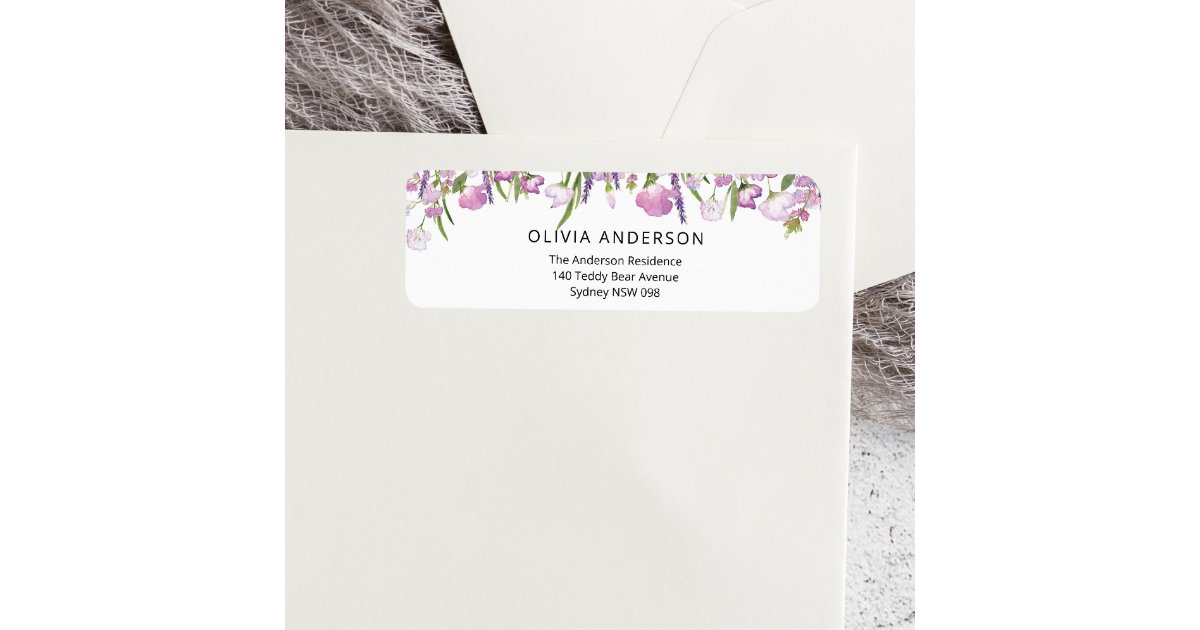 Lavender Flowers Return Address Label | Zazzle