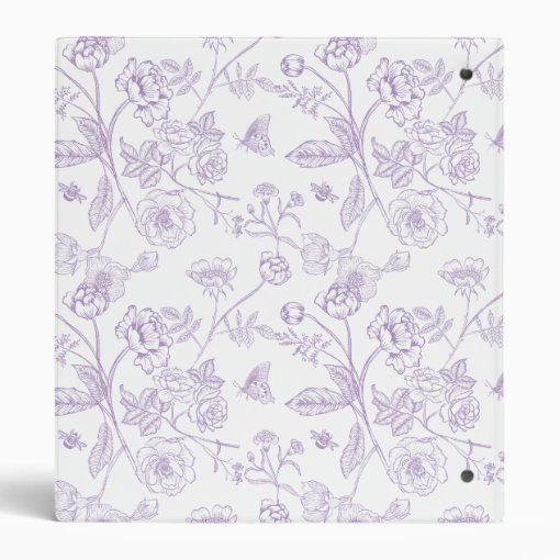 Lavender French Victorian Bridal Shower Recipe 3 Ring Binder | Zazzle