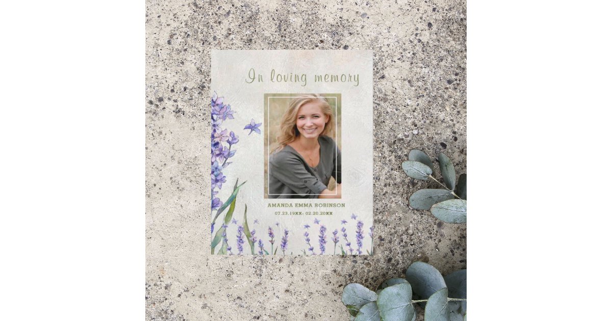 Lavender Funeral Celebrating Loving Memory Invite | Zazzle