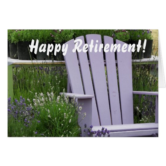 Lavender Garden Chair Photo Retirement Card | Zazzle.com