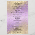Lavender & Gold Glitter - Program | Zazzle