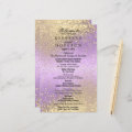 Lavender & Gold Glitter - Program | Zazzle