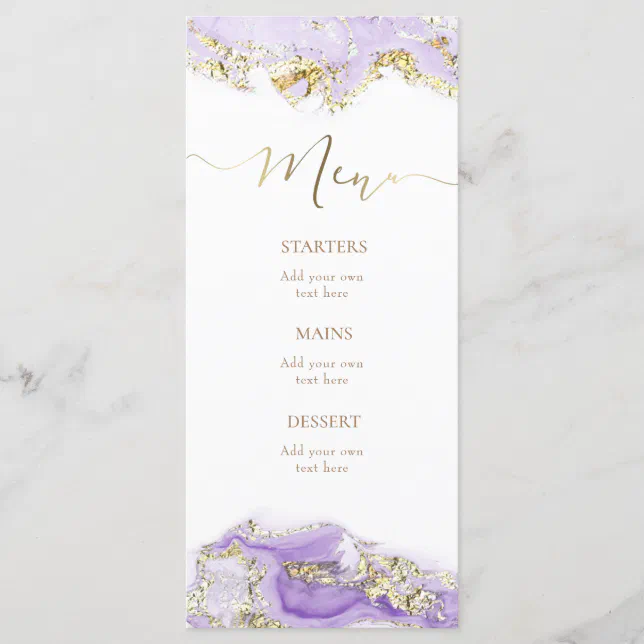 lavender gold Menu | Zazzle