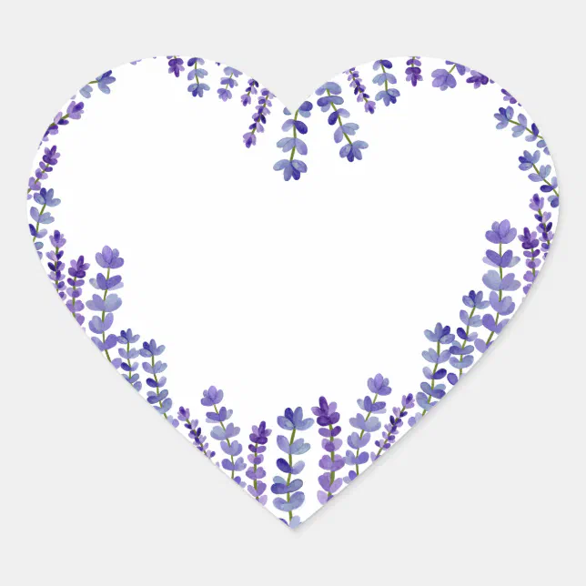 Lavender Heart Sticker | Zazzle
