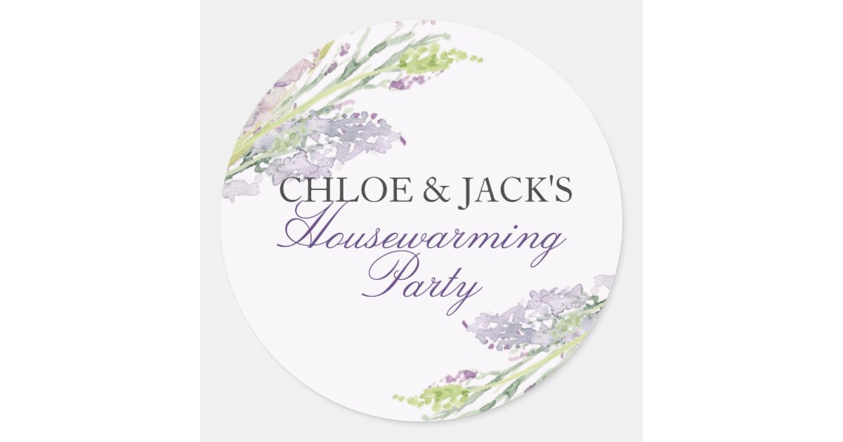 Lavender Housewarming Party Sticker | Zazzle