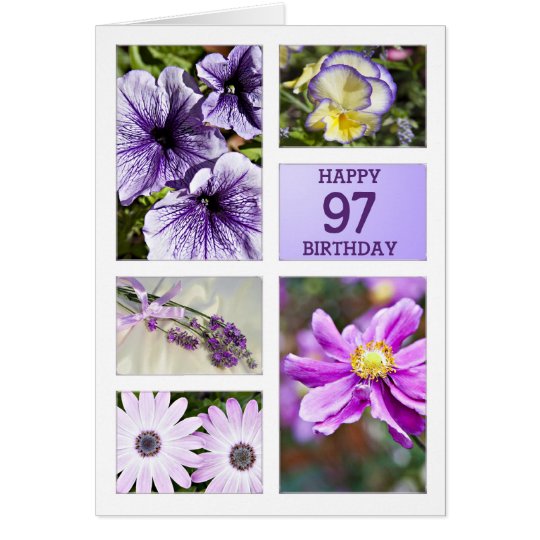 Lavender hues floral 97th birthday card | Zazzle.com