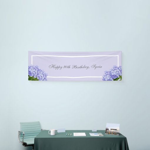 Lavender Hydrangea Happy Birthday Banner | Zazzle