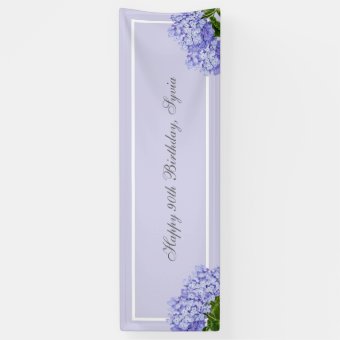 Lavender Hydrangea Happy Birthday Banner | Zazzle