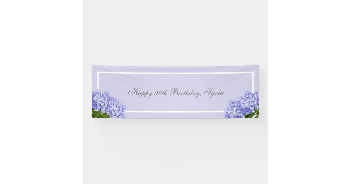 Lavender Hydrangea Happy Birthday Banner | Zazzle