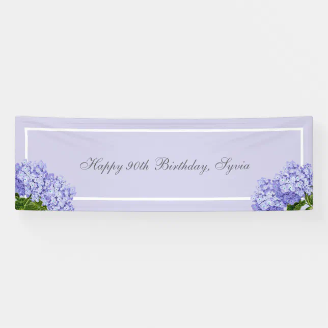 Lavender Hydrangea Happy Birthday Banner | Zazzle