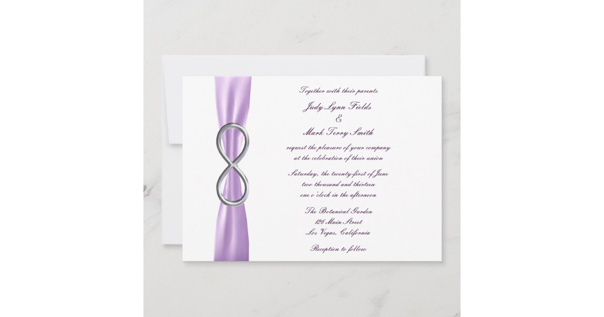 Lavender Infinity Wedding Invitation | Zazzle