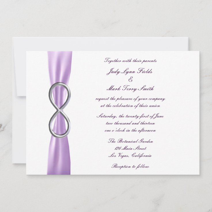 Lavender Infinity Wedding Invitation | Zazzle