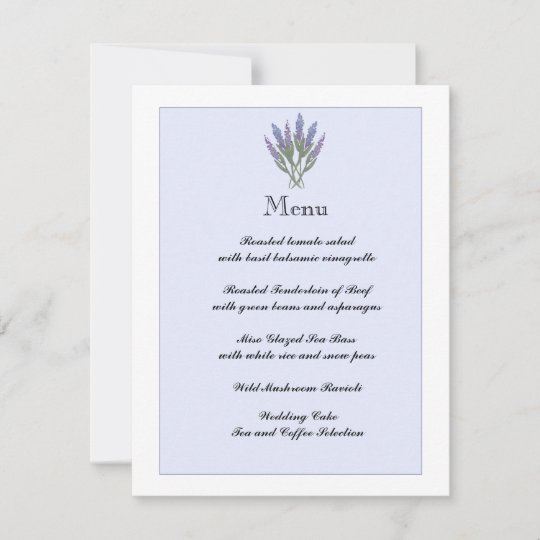 Lavender Info/Menu Card | Zazzle.com