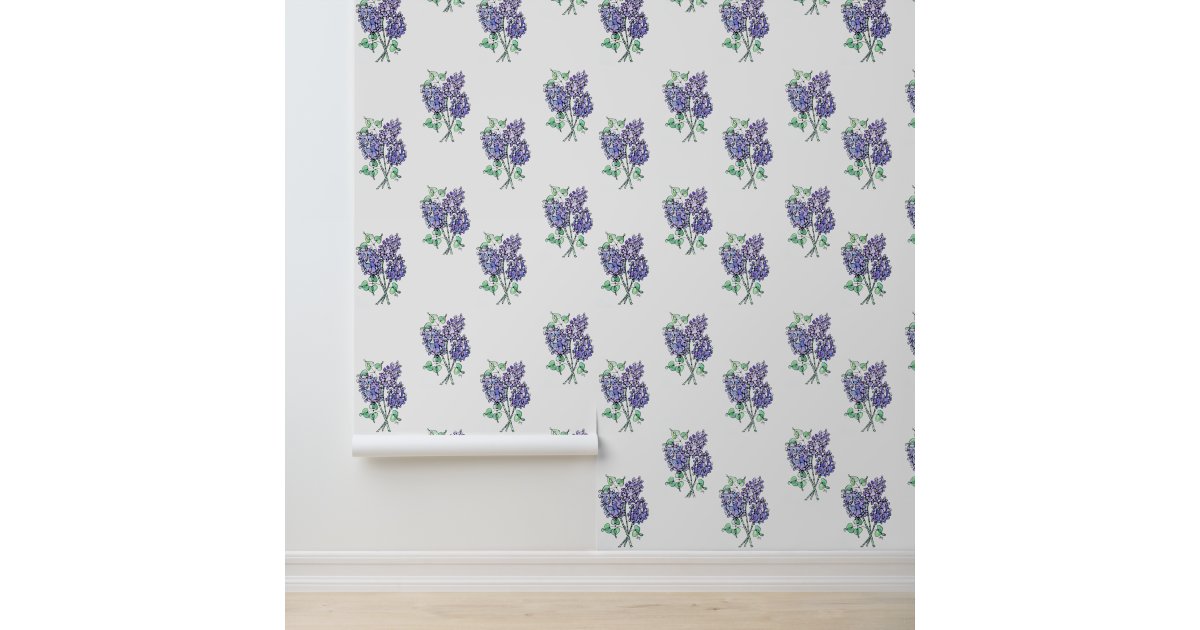Lavender Lilacs - Peel & Stick Wallpaper | Zazzle