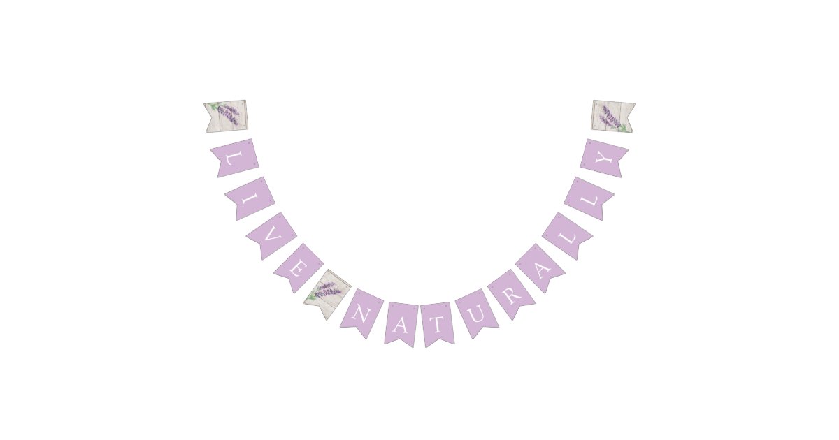 Lavender Live Naturally Essential Oils Class Event Bunting Flags | Zazzle