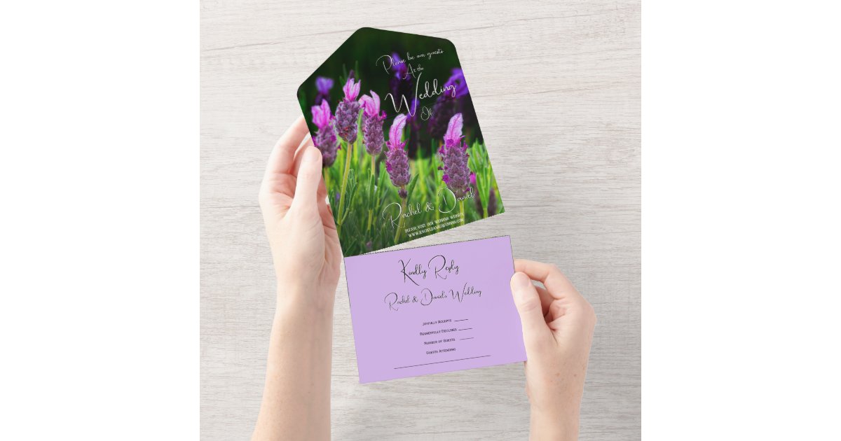 Lavender, Love & Devotion, Wedding All In One Invitation | Zazzle