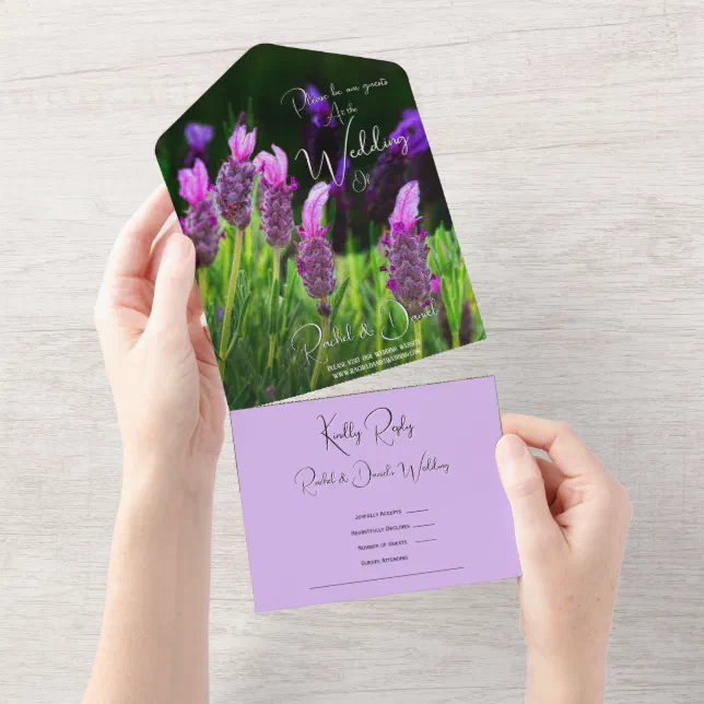 Lavender, Love & Devotion, Wedding All In One Invitation | Zazzle