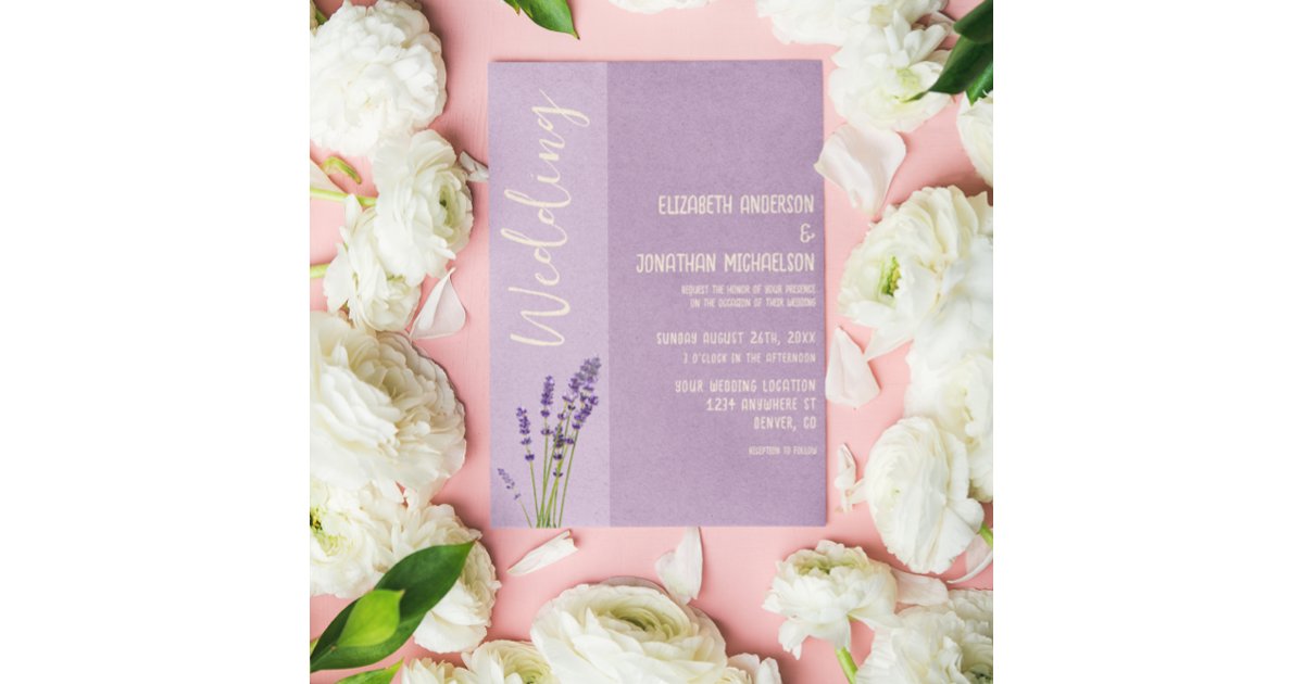 Lavender Love Wedding Invitation | Zazzle
