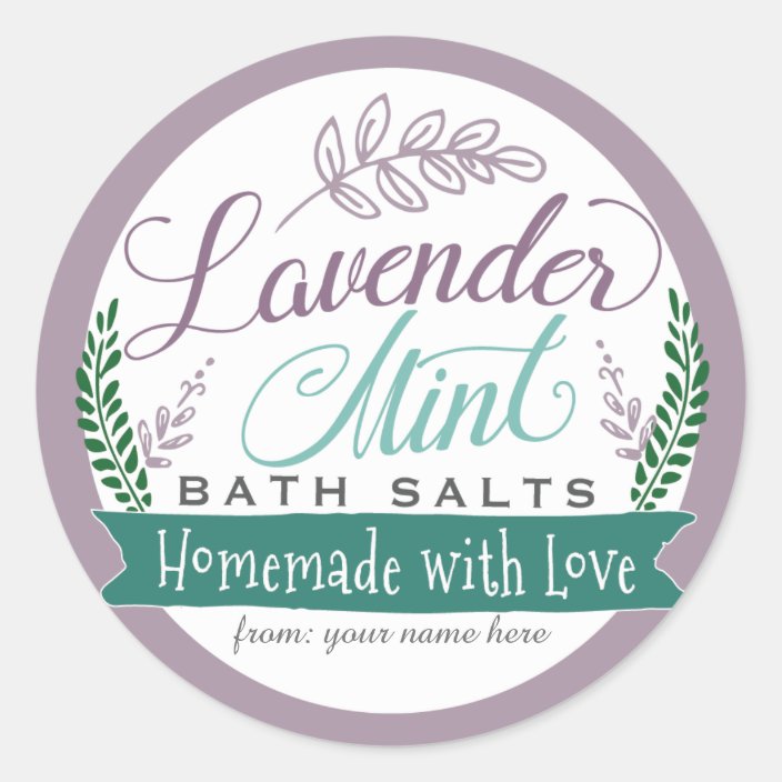 Lavender Mint Bath Salt Labels for Homemade gift | Zazzle.com