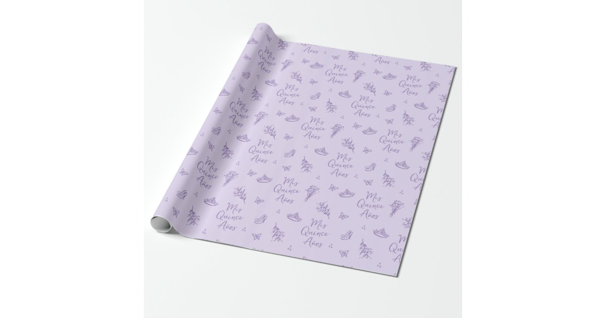 Lavender Mis Quince Años Quinceanera Wrapping Paper | Zazzle