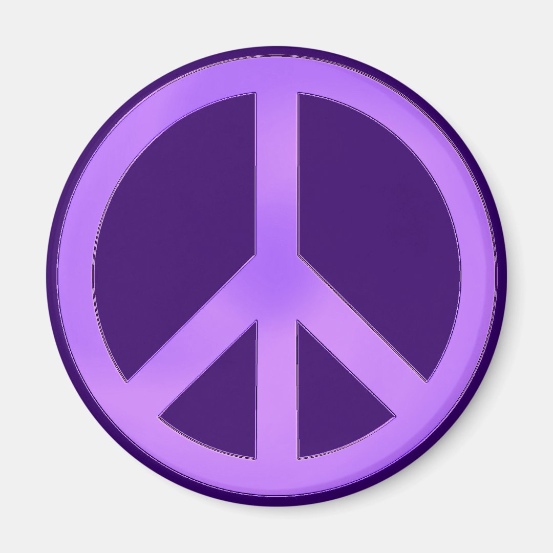 Lavender on Dark Purple Peace Sign Magnet | Zazzle