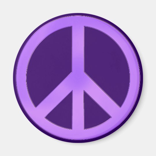 Lavender on Dark Purple Peace Sign Magnet | Zazzle.com