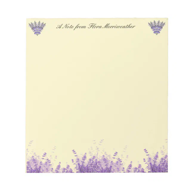 Lavender on Parchment Personalized Notepad | Zazzle
