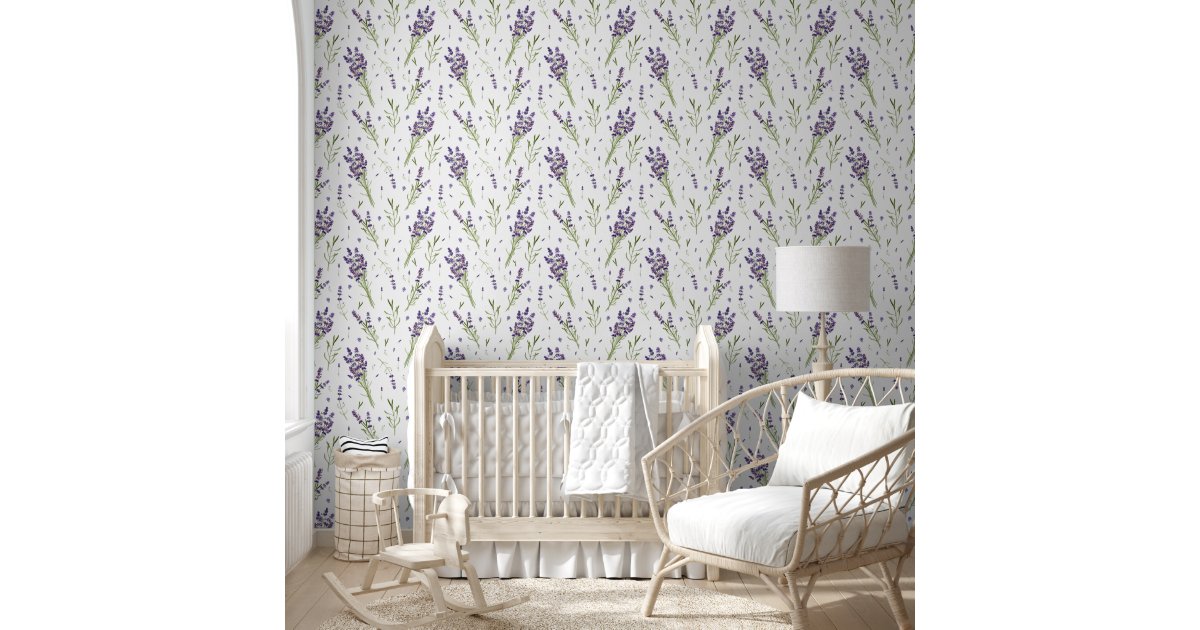 Lavender Pattern Wallpaper | Zazzle