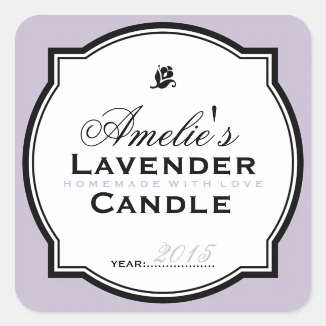LAVENDER | PERSONALIZED SOAP & CANDLE STICKER | Zazzle
