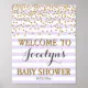 Lavender Purple and Gold Girl Baby Shower Welcome Poster | Zazzle