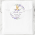 Lavender Purple Floral Lion Cub Baby Shower Classic Round Sticker | Zazzle