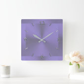 Lavender Purple Metallic Clock | Zazzle