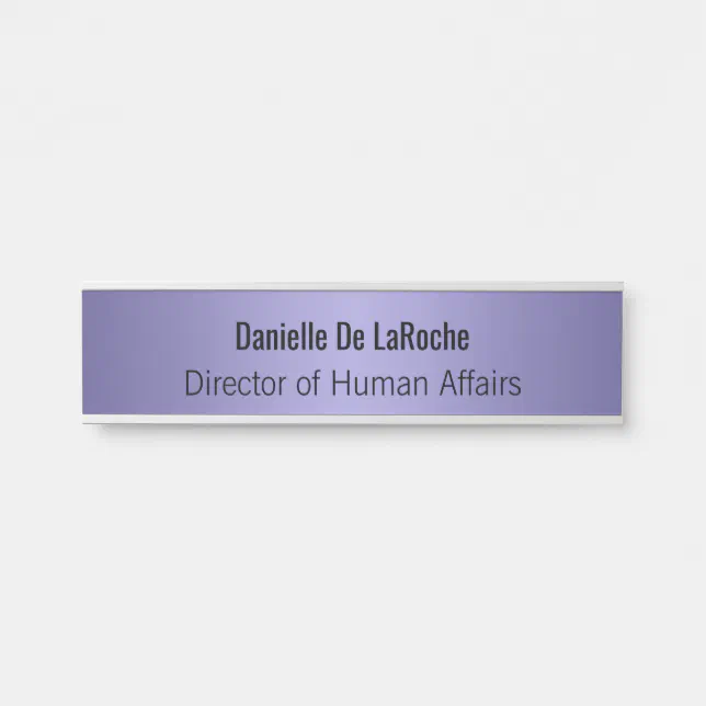 Lavender Purple Metallic Personalized Name Plate | Zazzle