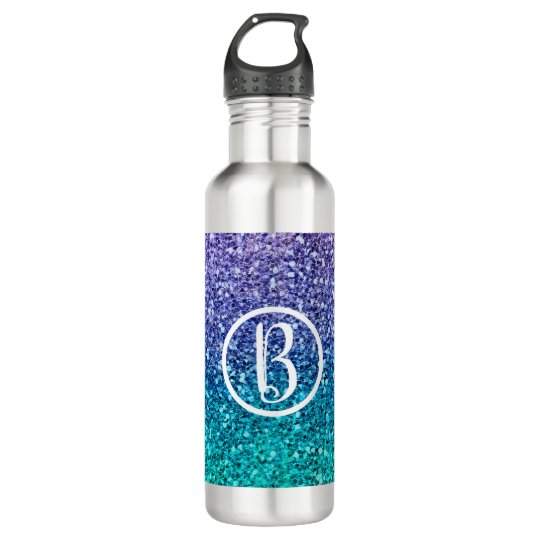 Lavender Purple & Teal Aqua Green Sparkly Party Stainless Steel Water ...
