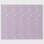 Lavender PurpleSpark Laurel Floral Silver Diamonds Wrapping Paper | Zazzle