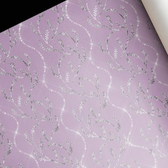 Lavender PurpleSpark Laurel Floral Silver Diamonds Wrapping Paper | Zazzle