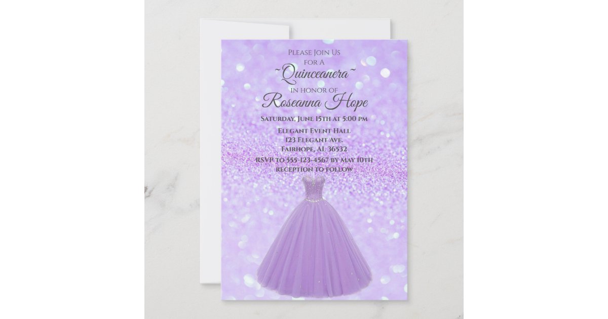 Lavender Quinceanera Invitation | Zazzle