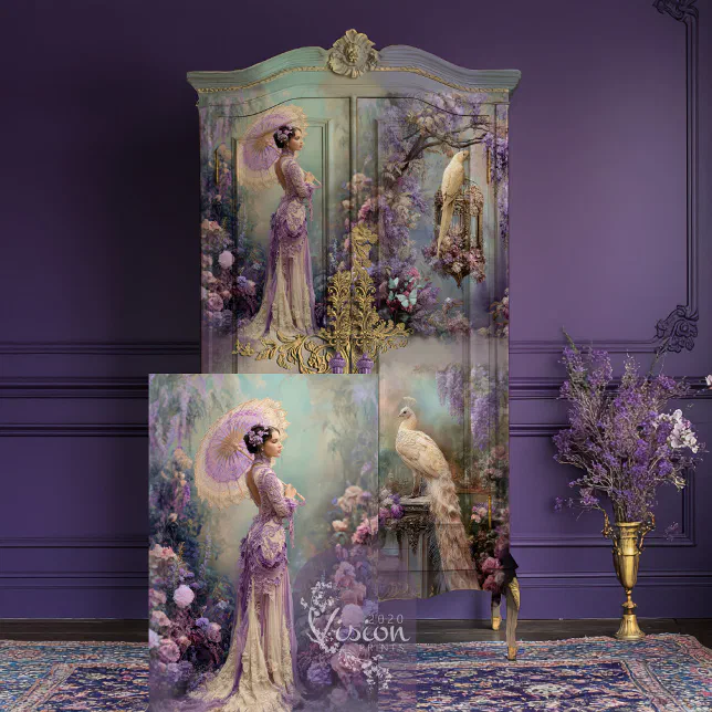Lavender Romance Vintage Fantasy Portrait Art Tissue Paper | Zazzle