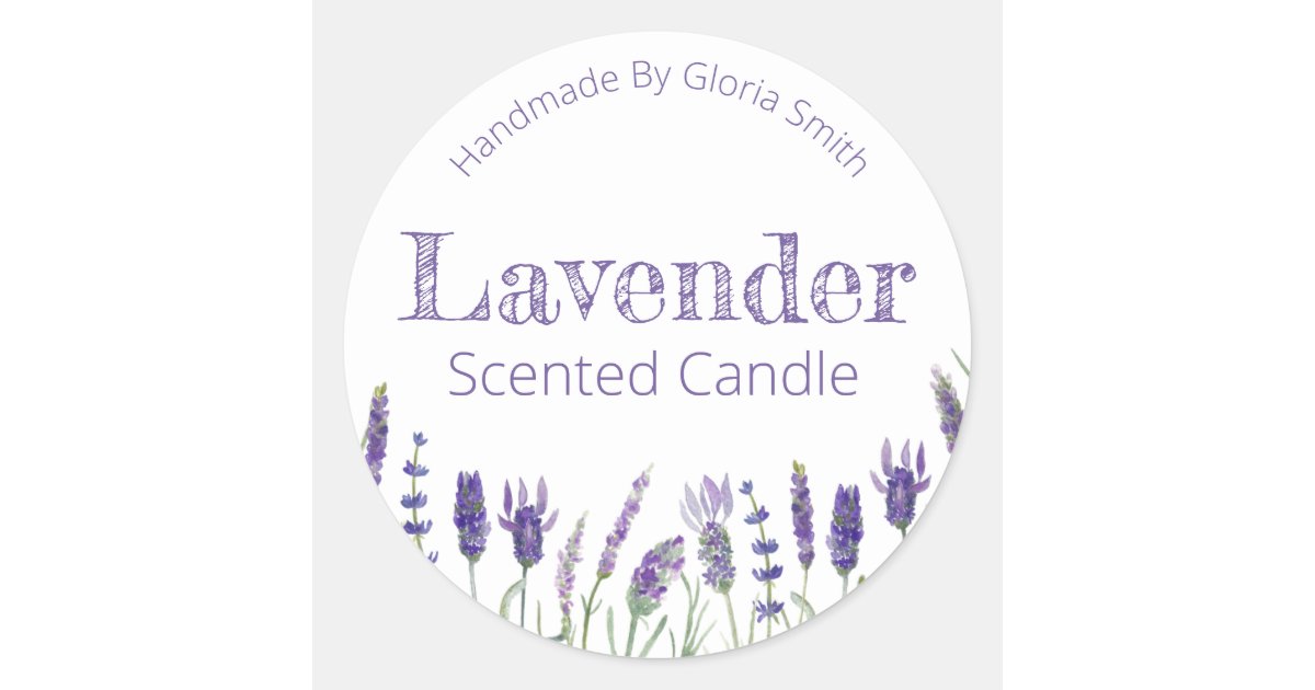 Lavender Scented Candle Classic Round Sticker | Zazzle