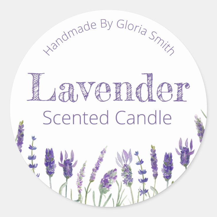 Lavender Scented Candle Classic Round Sticker | Zazzle