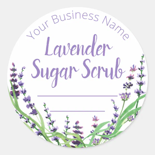 Lavender Scented Sugar Scrub Labels | Zazzle