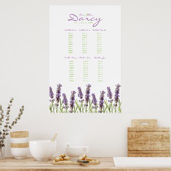 Lavender Seating Chart | Zazzle