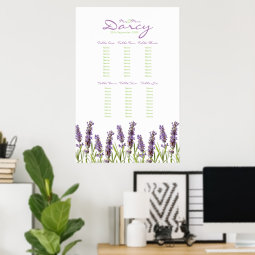 Lavender Seating Chart | Zazzle