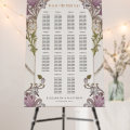 Lavender Seating Chart Vintage Wedding Art Nouveau Foam Board | Zazzle