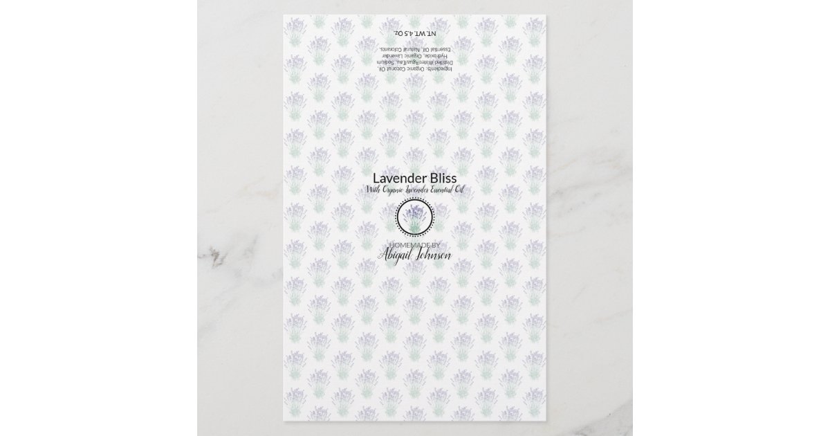 Lavender Soap Packaging Wrapper | Linen Paper | Zazzle